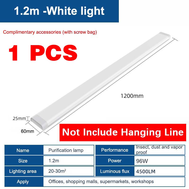 【5 PCS】LED Tube Light for Ceiling 1.2M Office Linear Ceiling Light ...
