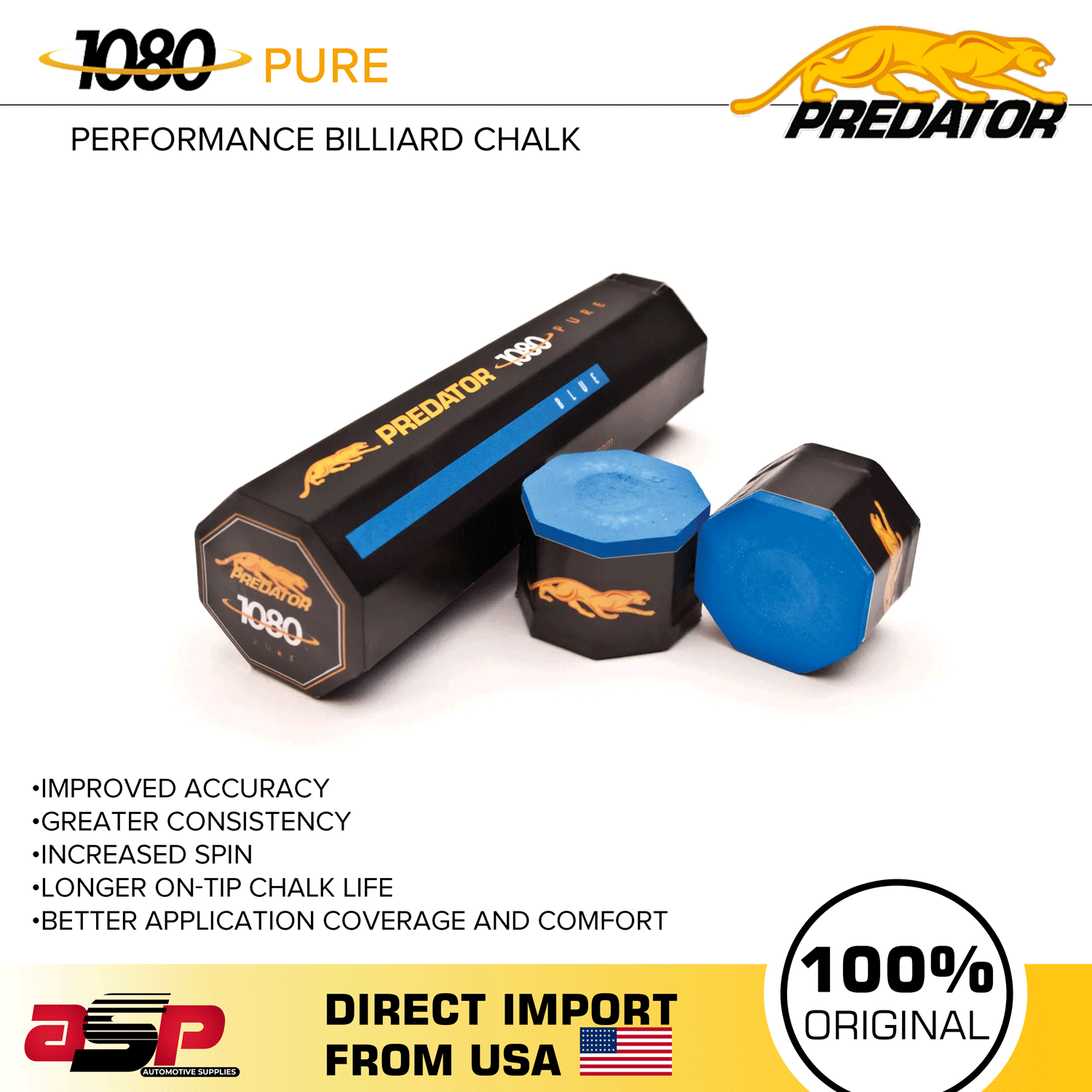 Predator 1080 Performance Billiard POOL Chalk BLUE - TISA NG TAKO ...