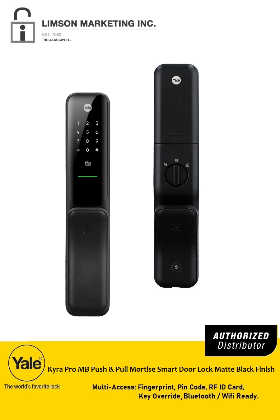 YALE Kyra Pro Push & Pull Mortise Type Smart Door Lock | Lazada PH