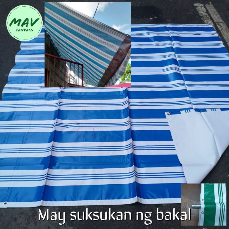 6 feet × 12 feet Stripe Tarpaulin Trapal with Eyelet PVC materials ...