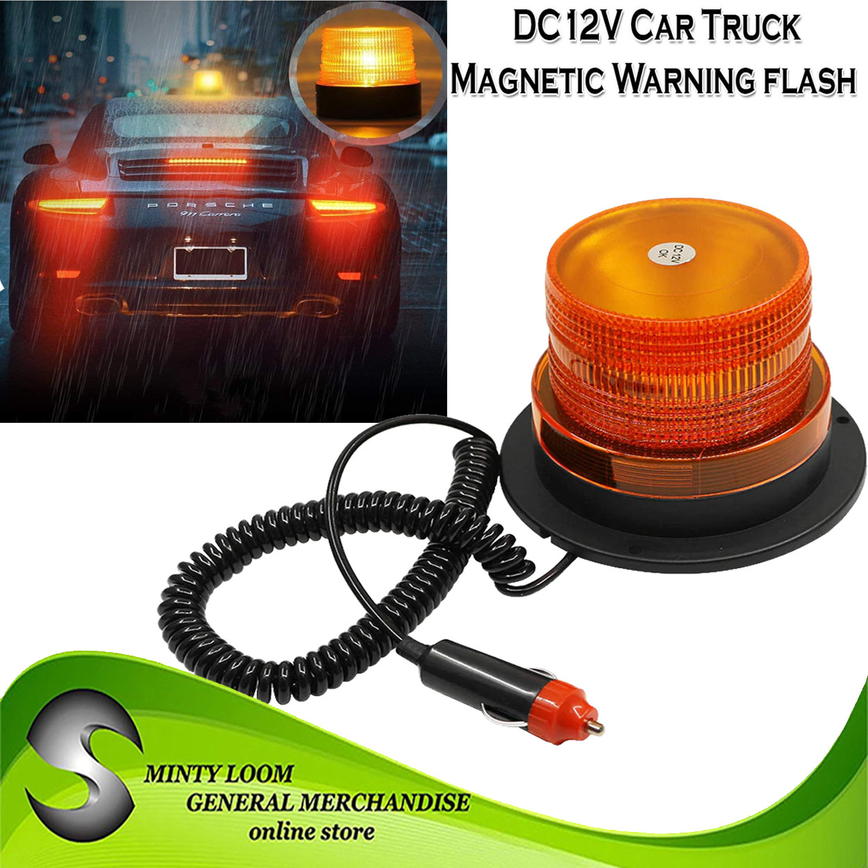DC12V-24V Car Truck Magnetic Warning flash beacon Strobe Emergency ...