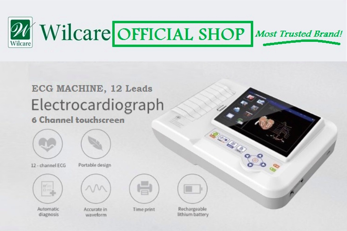 Wilcare Touchscreen ECG Machine 6 Ch 12 Leads with Interpretation ...