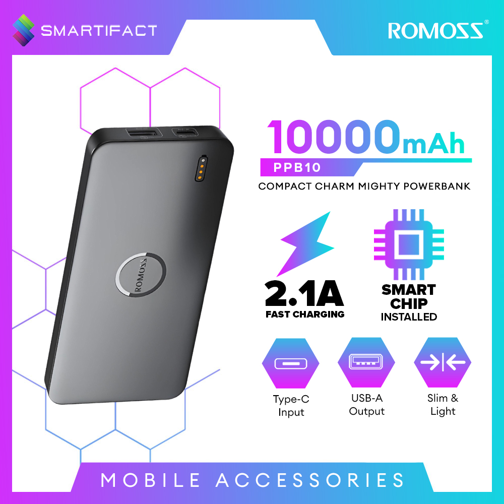 Romoss PPB10 10000mAh Compact Powerbank Type C Bidirectional and ...
