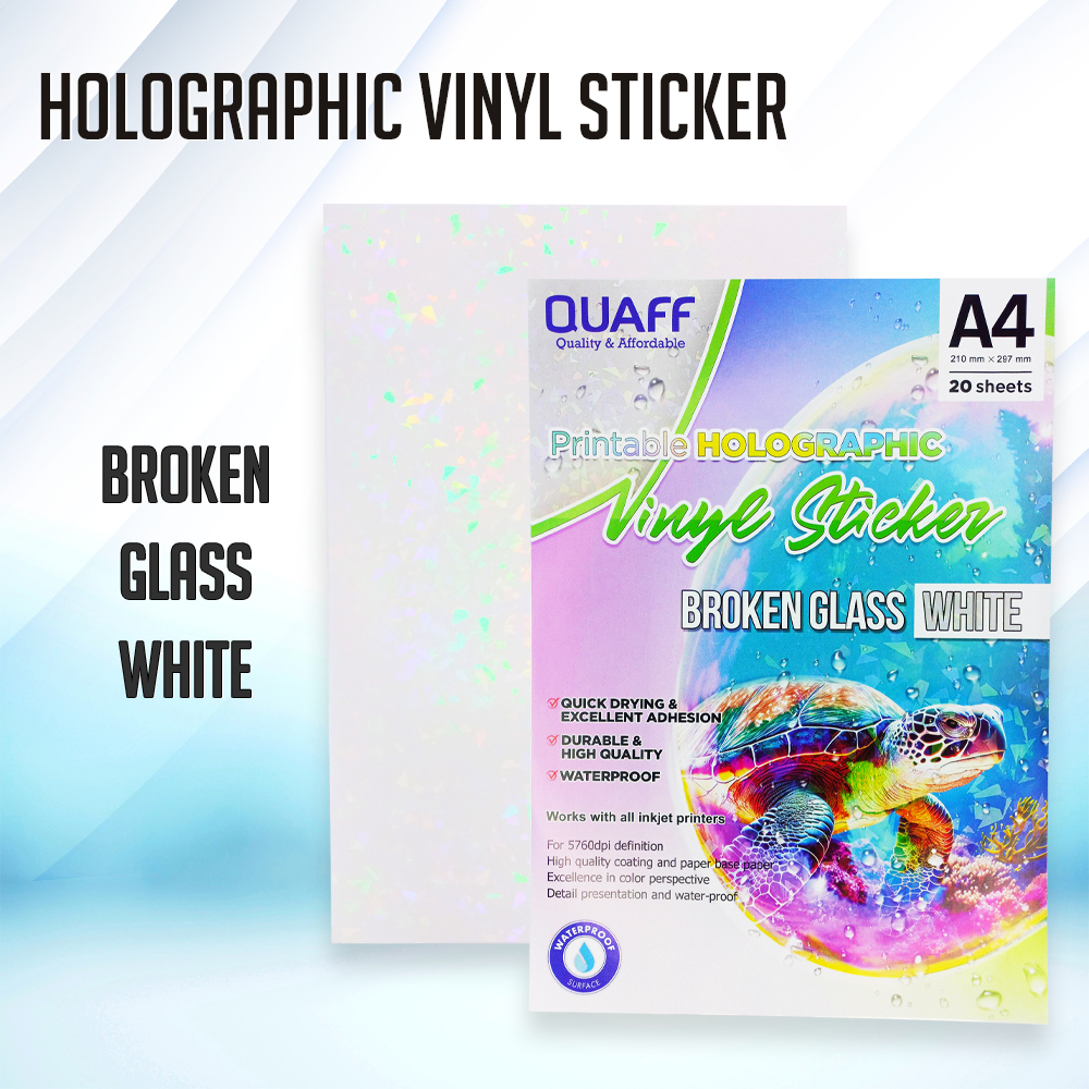 Print Digital QUAFF Printable Hologram Vinyl Inkjet Sticker A4 Rainbow ...