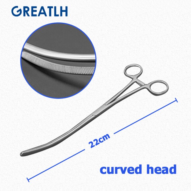 Stainless Steel Bowel Clamps Intestinal Forceps Straight Curved 16.5Cm ...