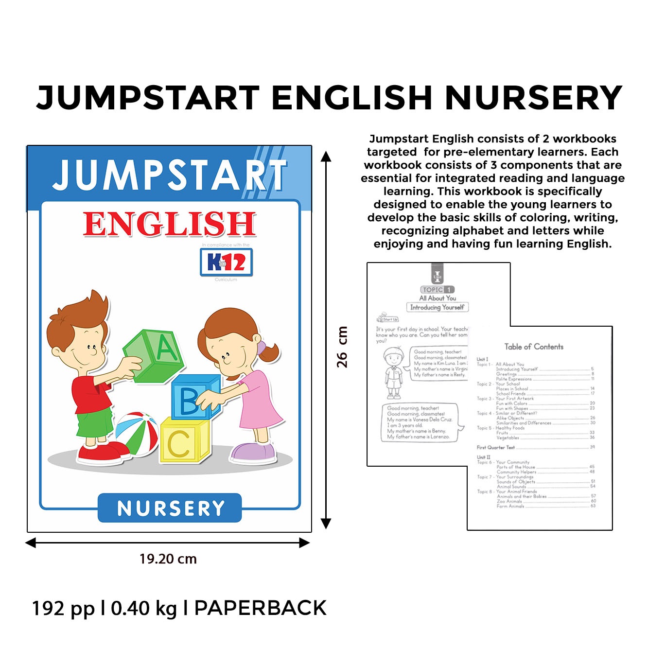 JUMPSTART ENGLISH WORKBOOKS SET NURSERY DEPED K TO 12 CURRICULUM ...