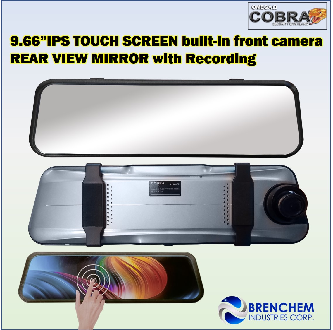 COBRA 10" CAR DVR FULL TOUCH SCREEN DIGITAL VIDEO RECORDING with REAR ...