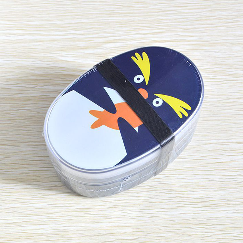 Plastic Dinosaur/penguin Cartoon Lunch box for kids Double Layer ...
