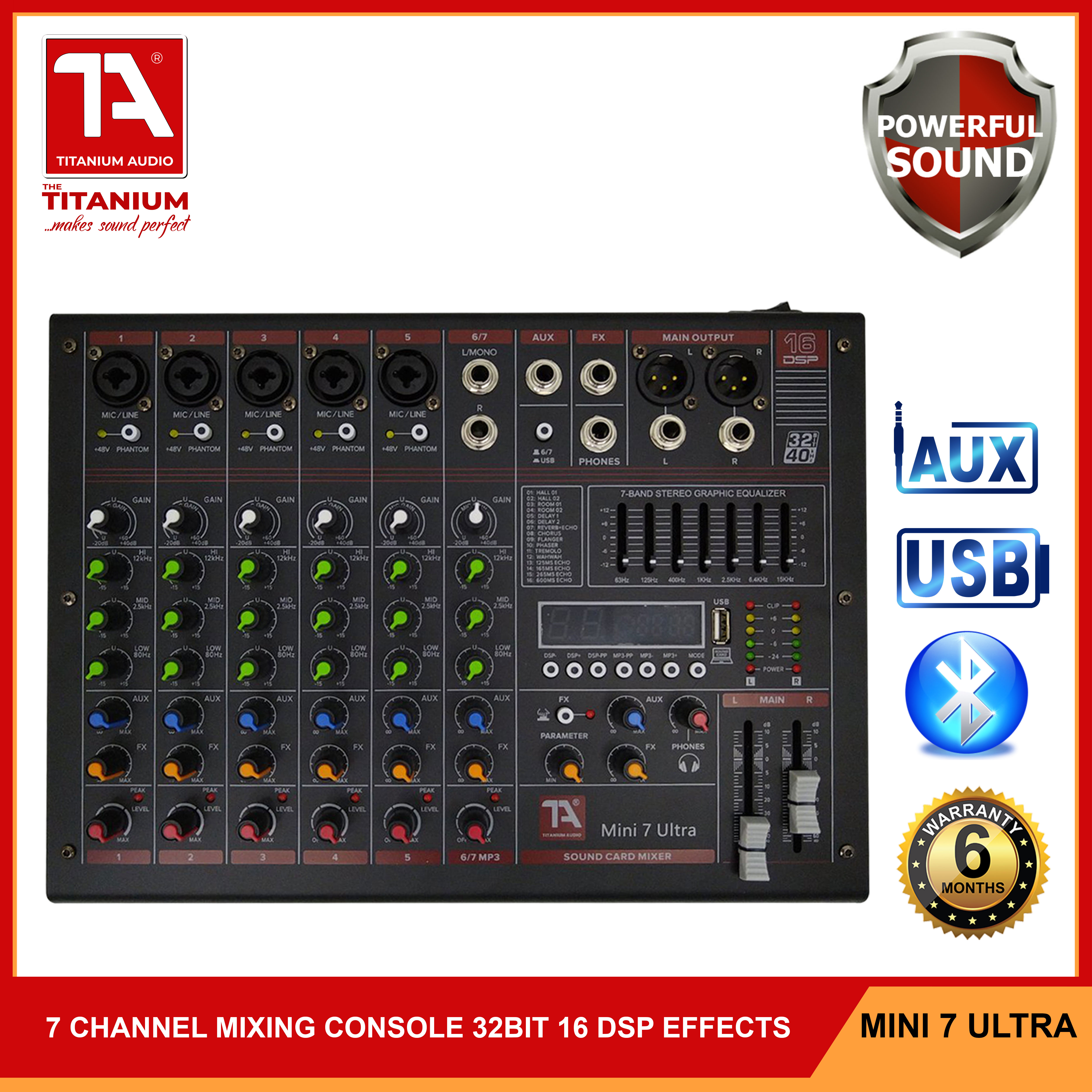 Titanium Audio Mini 7 Ultra Mixer / 7 Channel Mixing Console / 32BIT ...