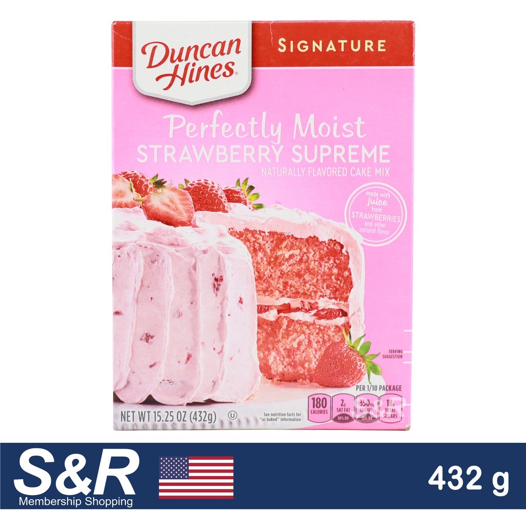 Duncan Hines Perfectly Moist Strawberry Supreme Cake Mix 432g | Lazada PH