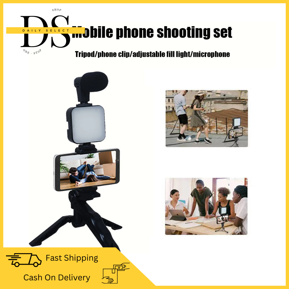 Daily Select Phone LED Vlog Video Kit with Table Tripod Phone Holder ...