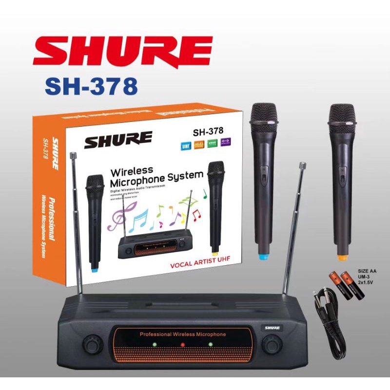 'SHURE SH-378 DUAL WIRELESS MICROPHONE | Lazada PH