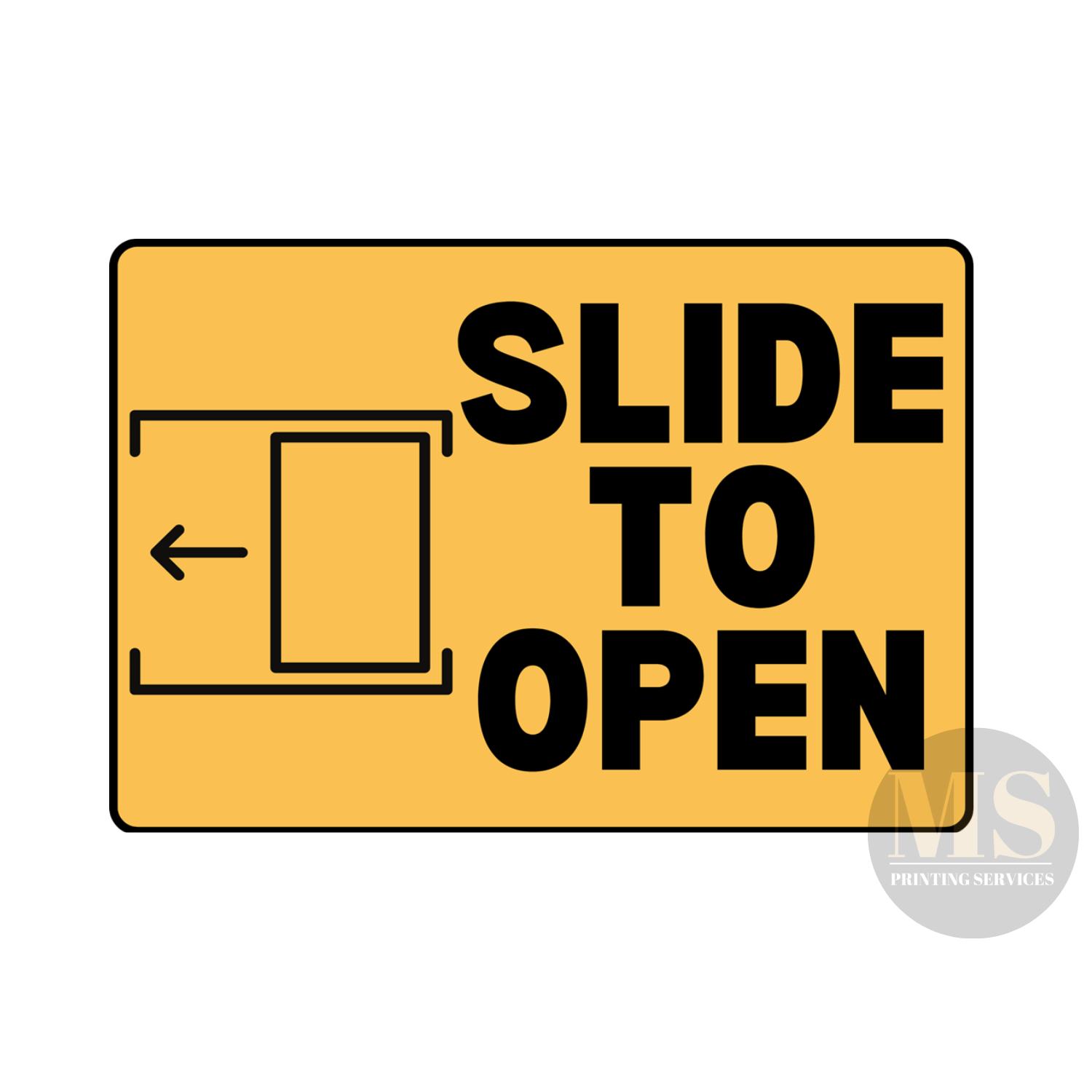 Slide to Open Signage (Laminated Signage and Waterproof Vinyl Sticker ...