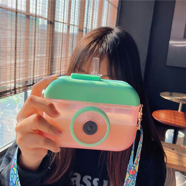 BABY 400ml Portable Baby Anti Fall Cartoon Children Camera Kettle Kids ...