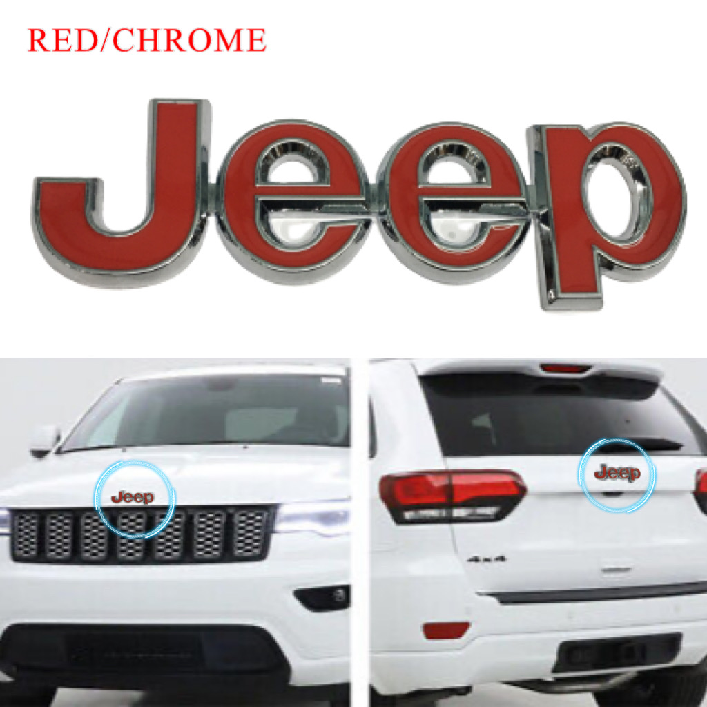 CPA 1pc Jeep Front And Back Car Emblem Badge Sticker Decal METAL (GOOD ...