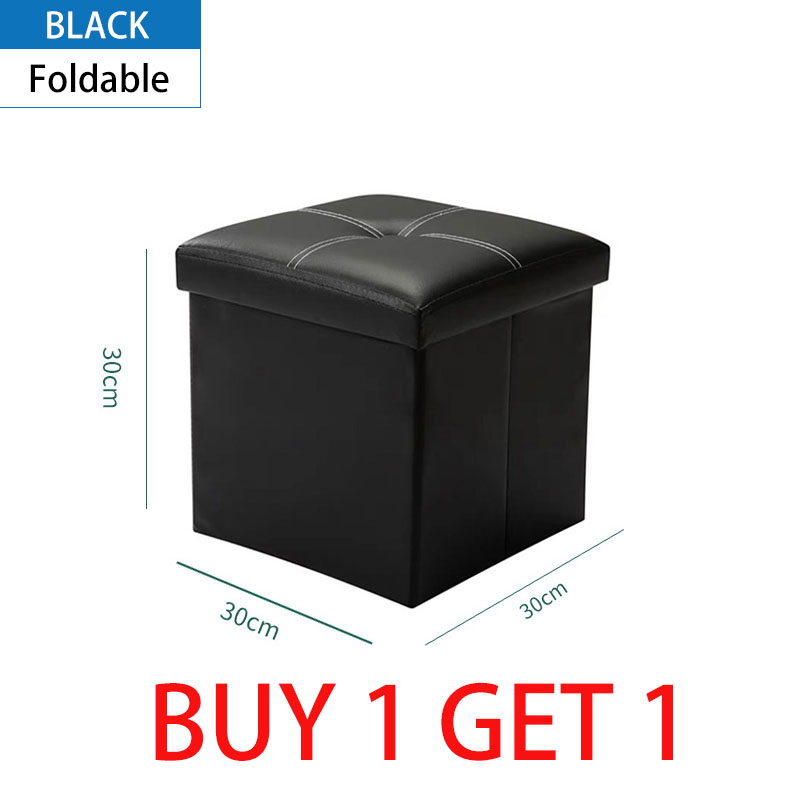 LUVHOME Ottoman Storage Stool Foldable Sofa With Storage Box Leather ...
