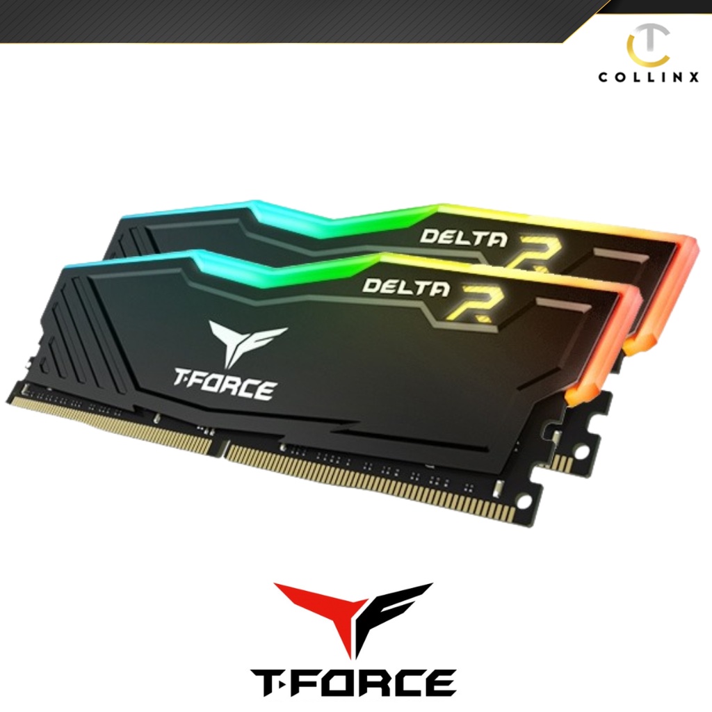 16GB (2x8GB) DDR4 3200MHz TeamGroup TForce Delta RGB Gaming RAM | Black ...