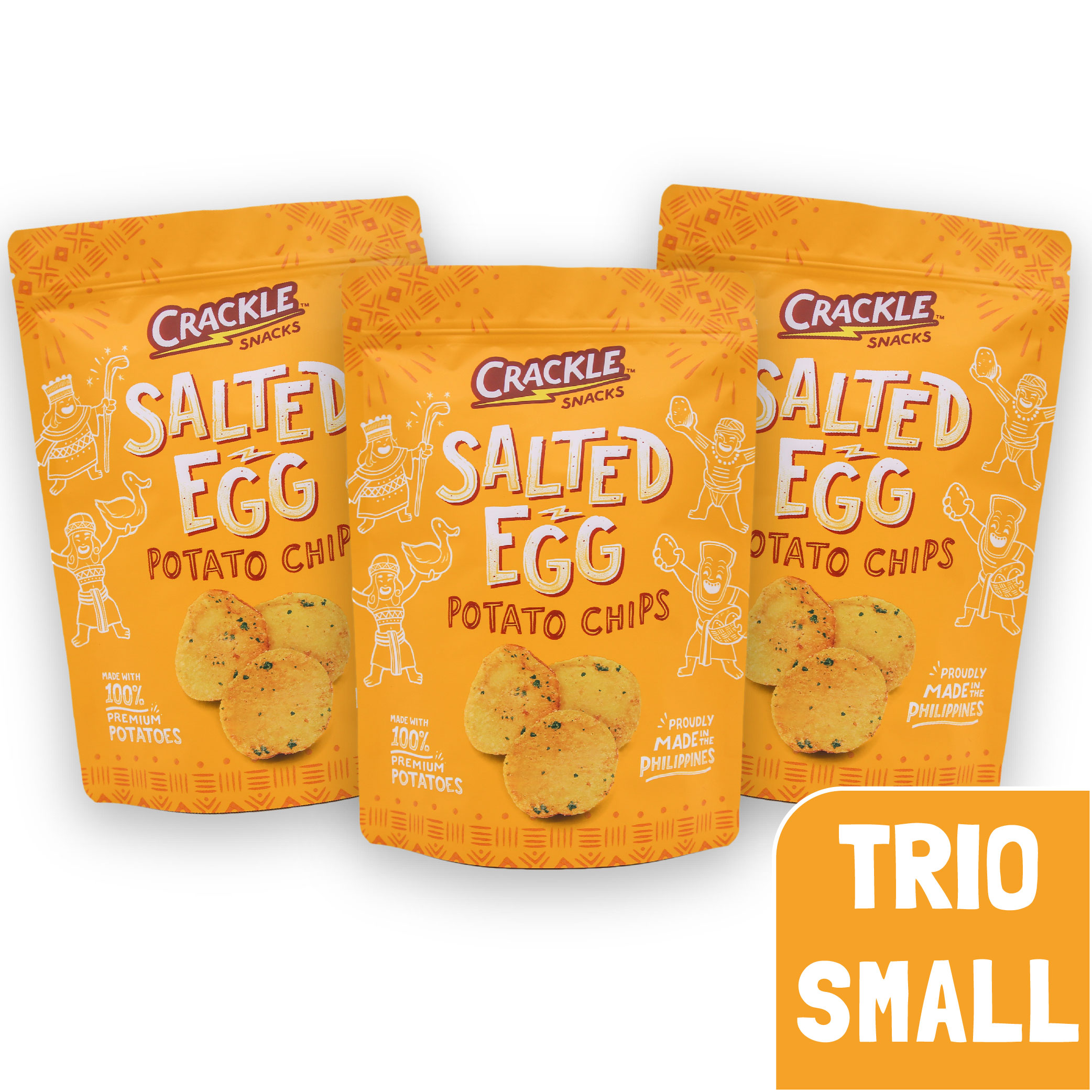 Crackle Snacks Salted Egg Potato Chips - Small (Set of 3) | Lazada PH