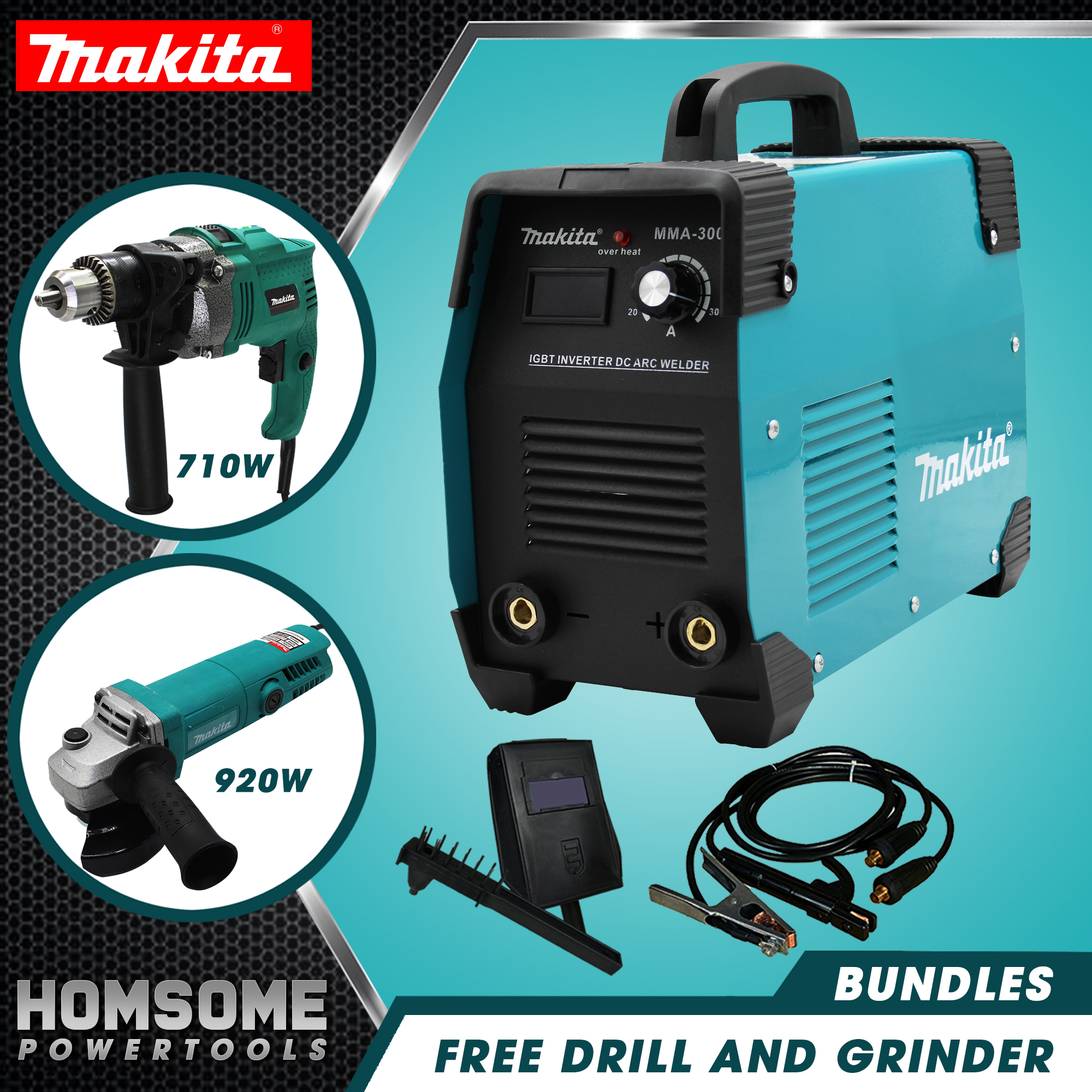 MK MMA-300(B) Welding Machine (FREE MK 9523 Grinder + 66139 Drill ...