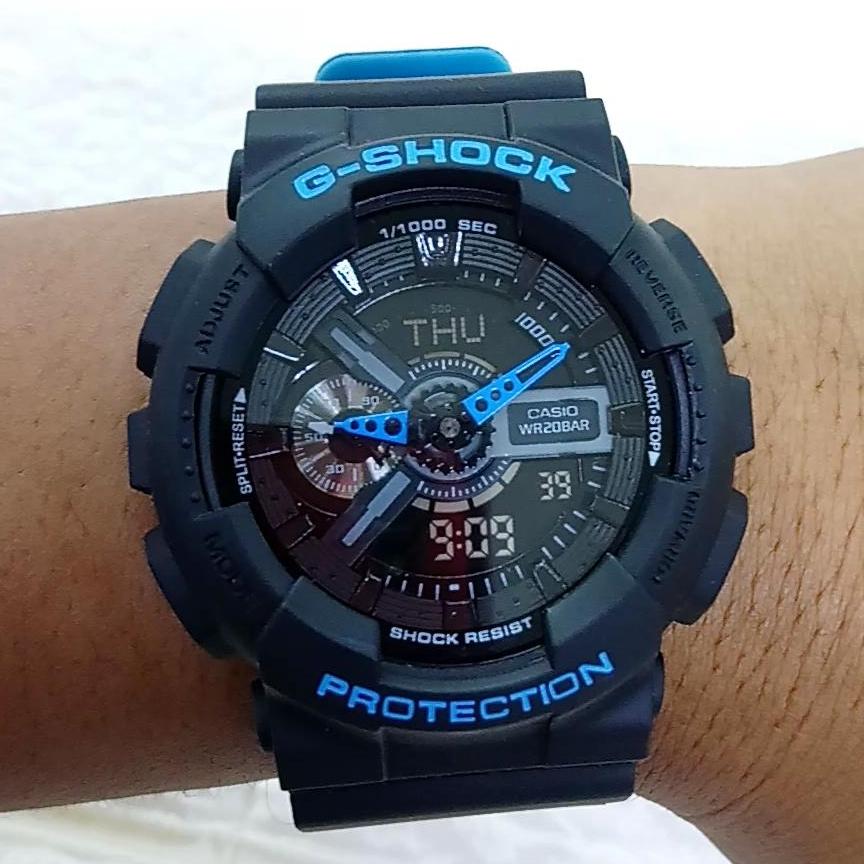Gshock GA110 TWO TONE BLACK-BLUE/WATER RESIST /SHOCK RESIST AUTOLIGHT ...