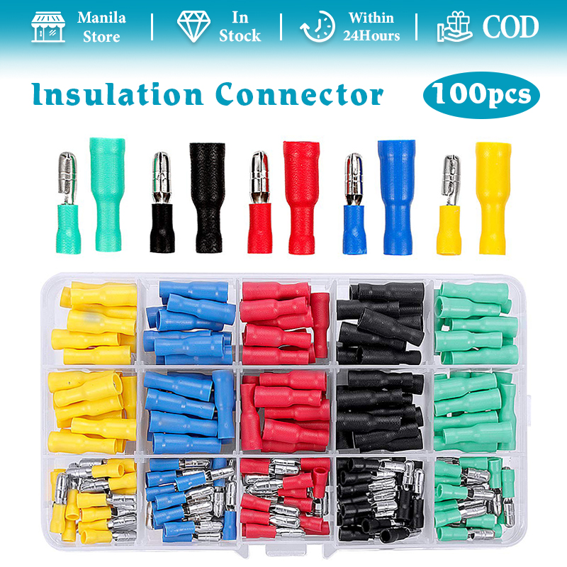100pcs Heat Shrink Female & Male Bullet Butt Connector Wire Connectors ...