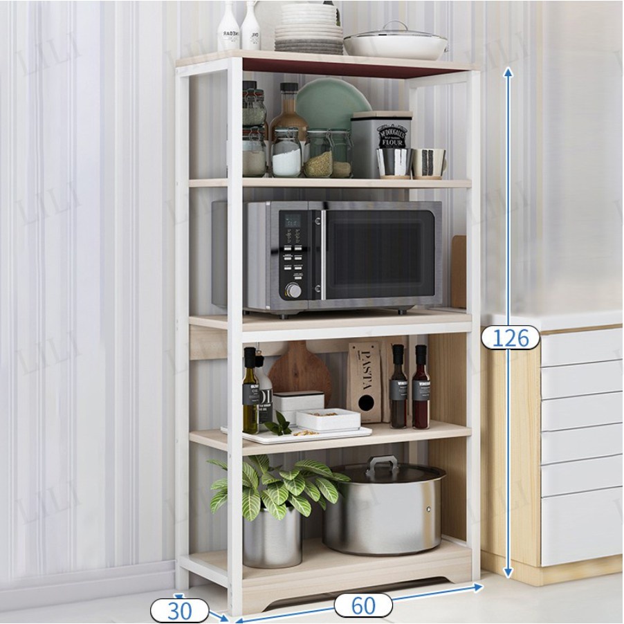 【Load 300 KG】5 tier kitchen rack microwave rack kitchen rack organizer storage rack storage ...
