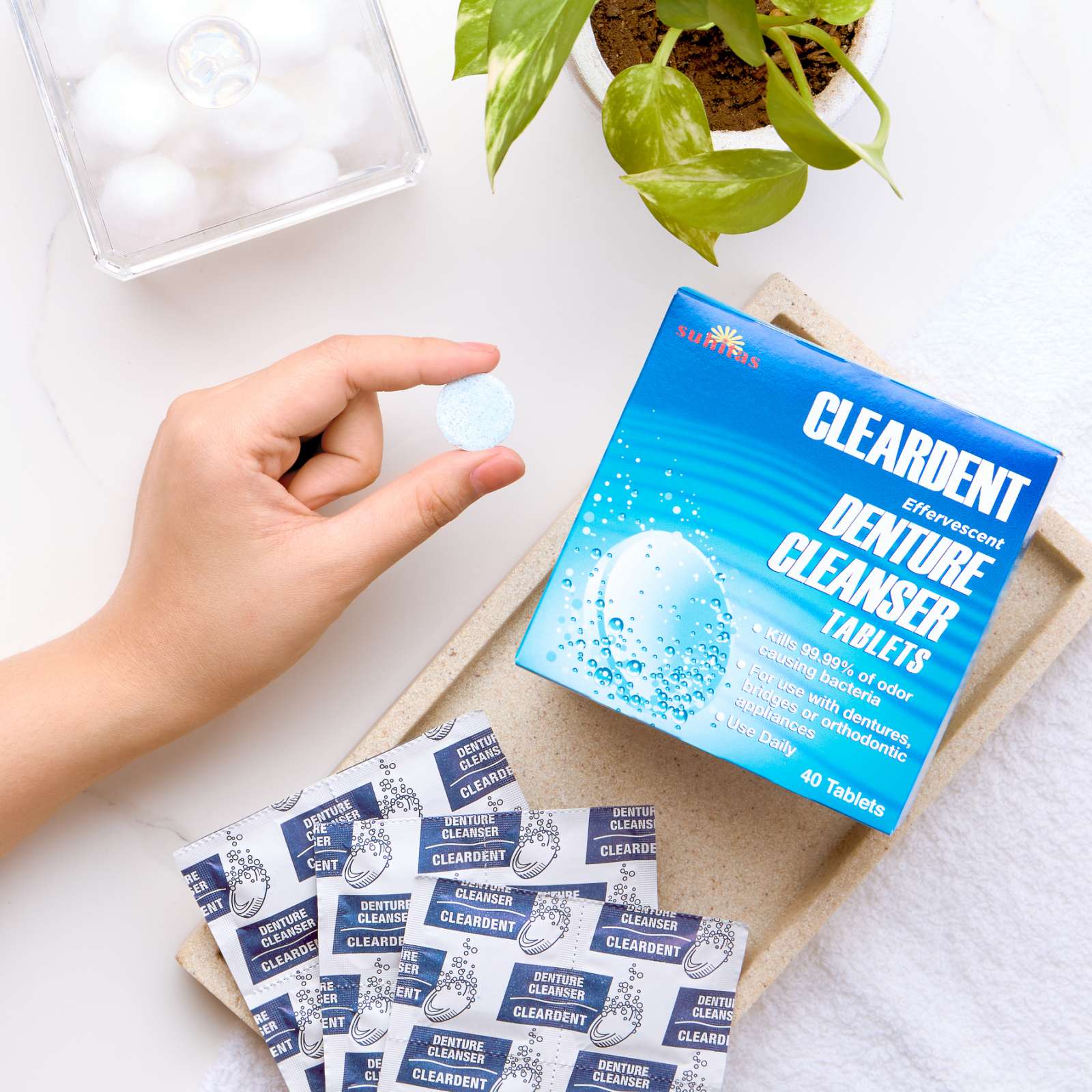 Cleardent Effervescent Denture Cleanser Tablets (1 box with 40 tablets ...