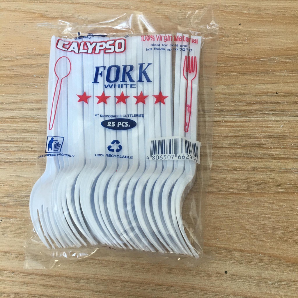 Utensils Spoon, Fork Disposable Cutlery Plastic Spoon Fork White ...