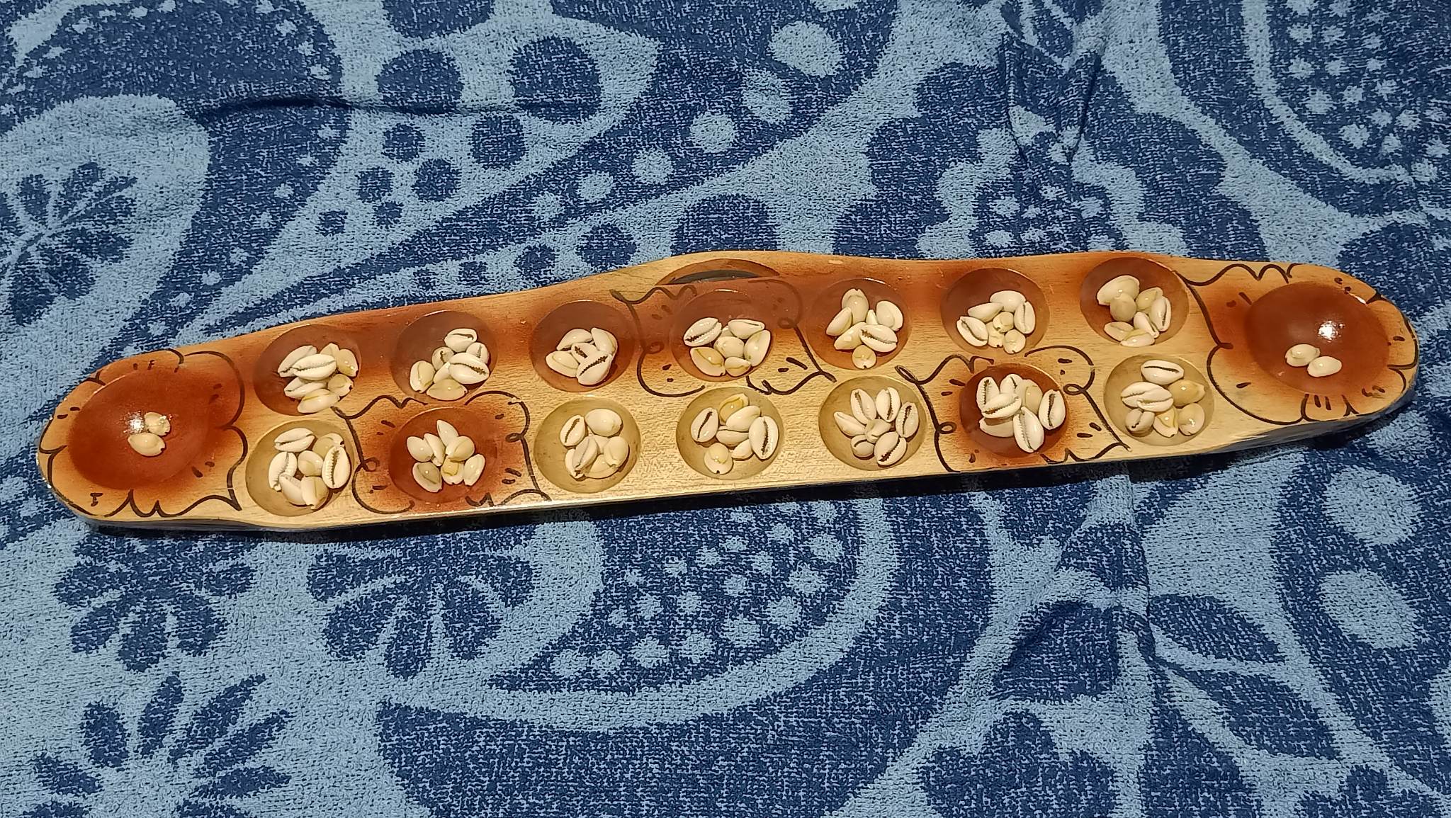 kadionie [1] PC Wooden Sungka Medium Size 28x6 Inches / Philippine ...