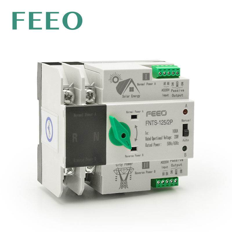 FEEO Din Rail 2P ATS Solar Energy Dual Power Automatic Transfer Switch ...
