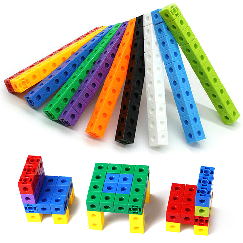 100pcs 2cm Mathlink Cubes Numberblocks Toy Assembled Cubes Building Blocks Mini Square Plastic ...