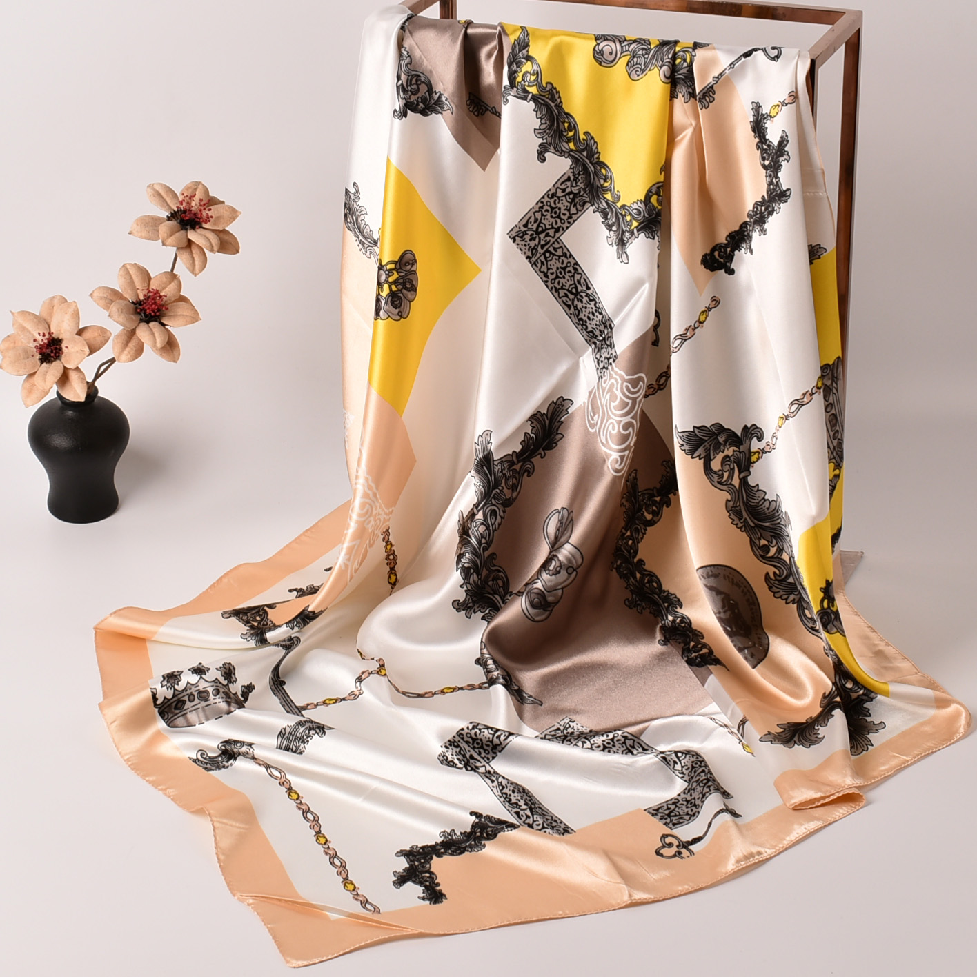S047 Ladies scarf women silk scarf ice silk scarf printed silk elegant ...