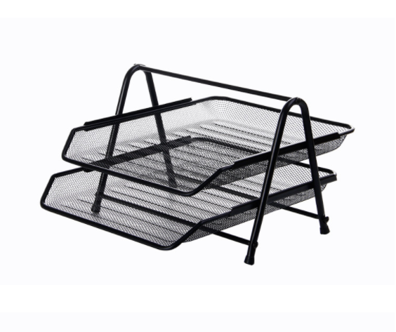 Wire mesh two - layer file frame/file bar/magazine rack | Lazada PH