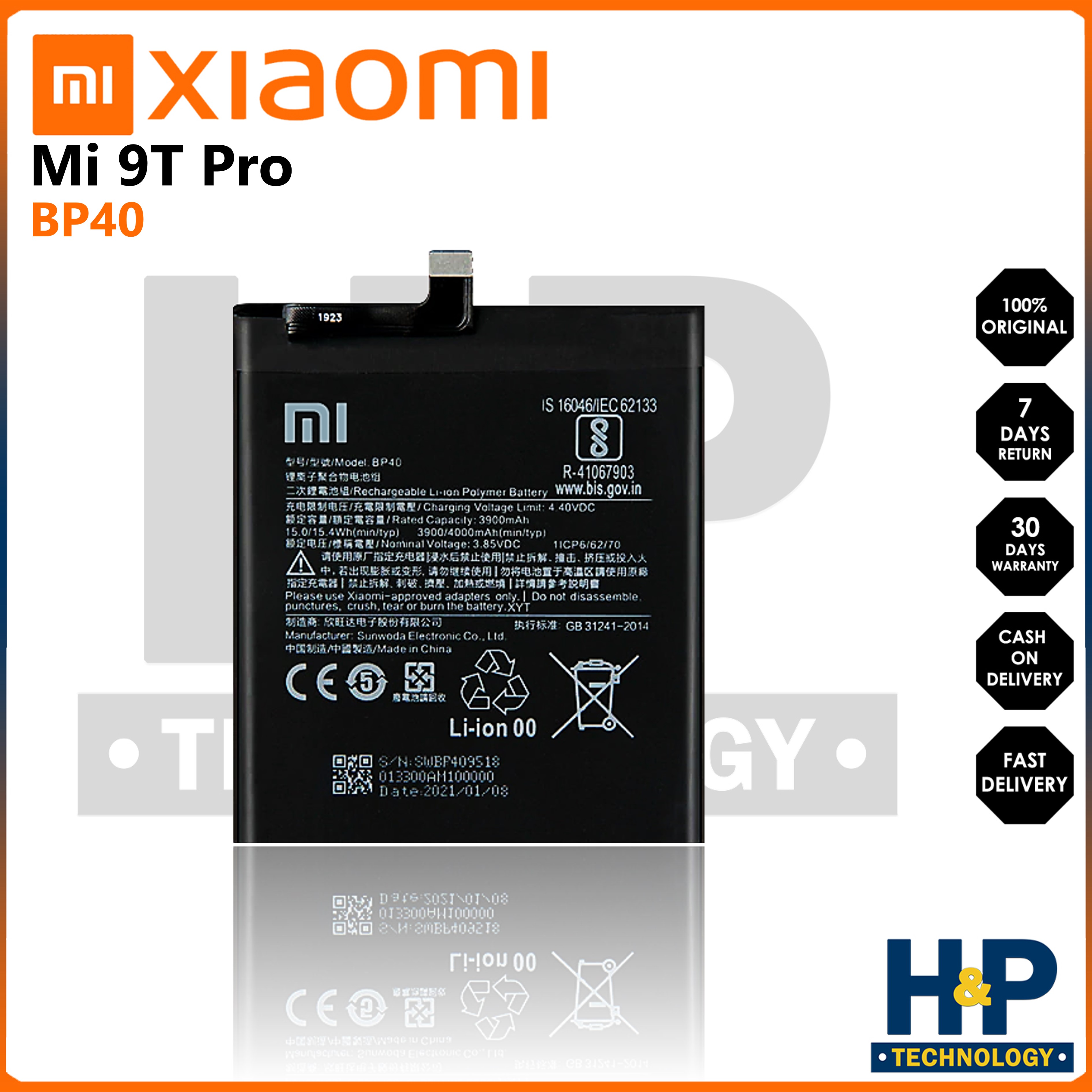 BP40 Battery for Xiaomi Mi 9T Pro | Lazada PH