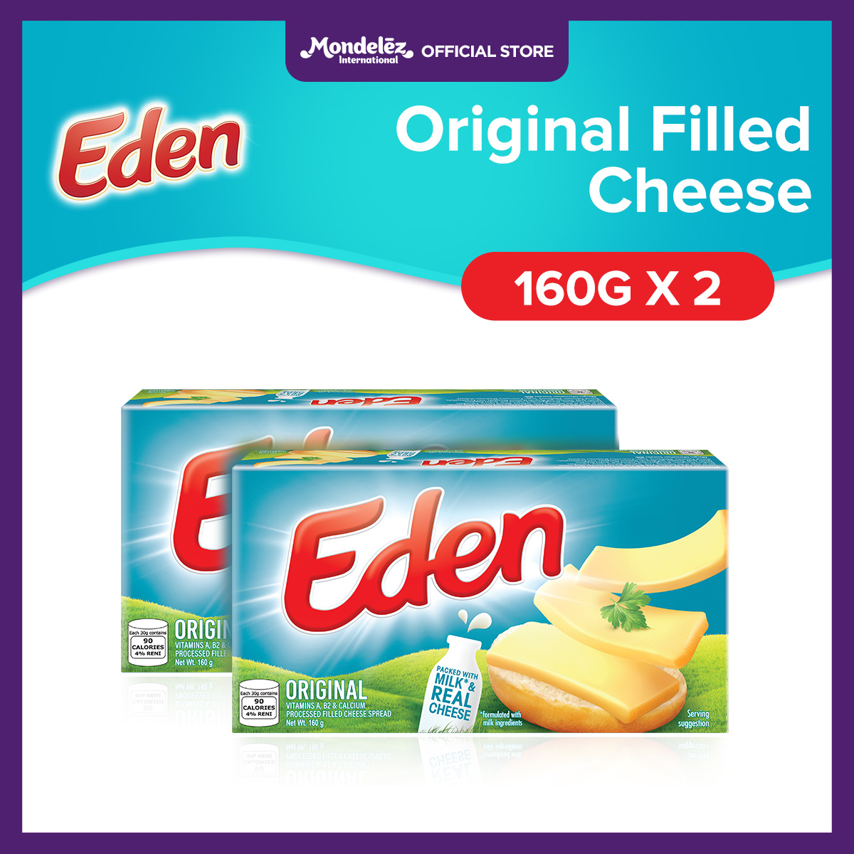 Eden Original - Processed Filled Cheese 160g with Milk Vitamins A & B2 ...