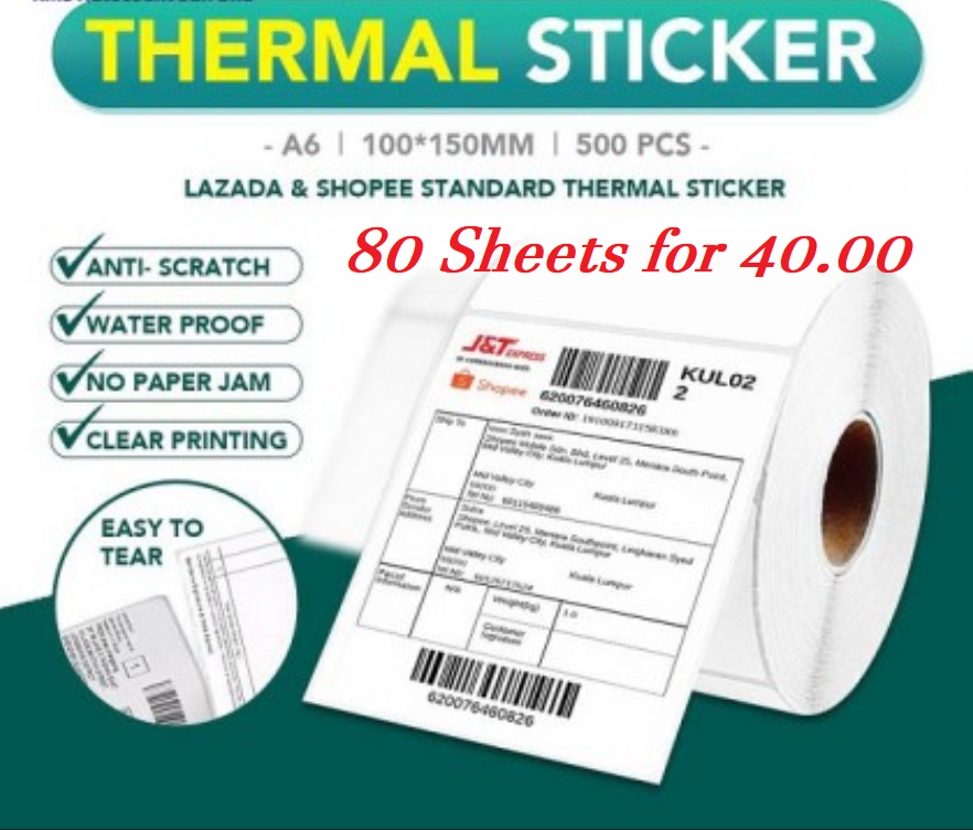 A6 Shipping Airway bill Sticker Paper Roll Three-proof A6 Thermal Label ...