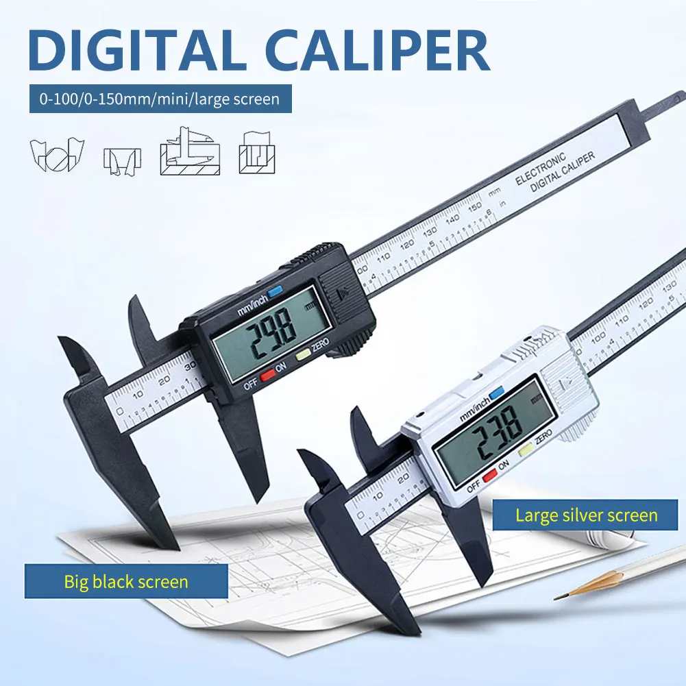 Digital Caliper Electronic Plastic Calipers Vernier Measuring Tools ...