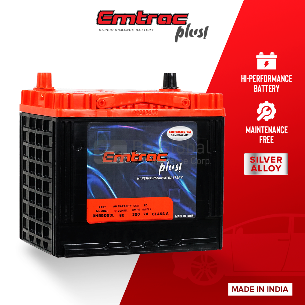 Emtrac Plus! - D23/1SM Automotive Car Battery (Chrome, Titanium and ...