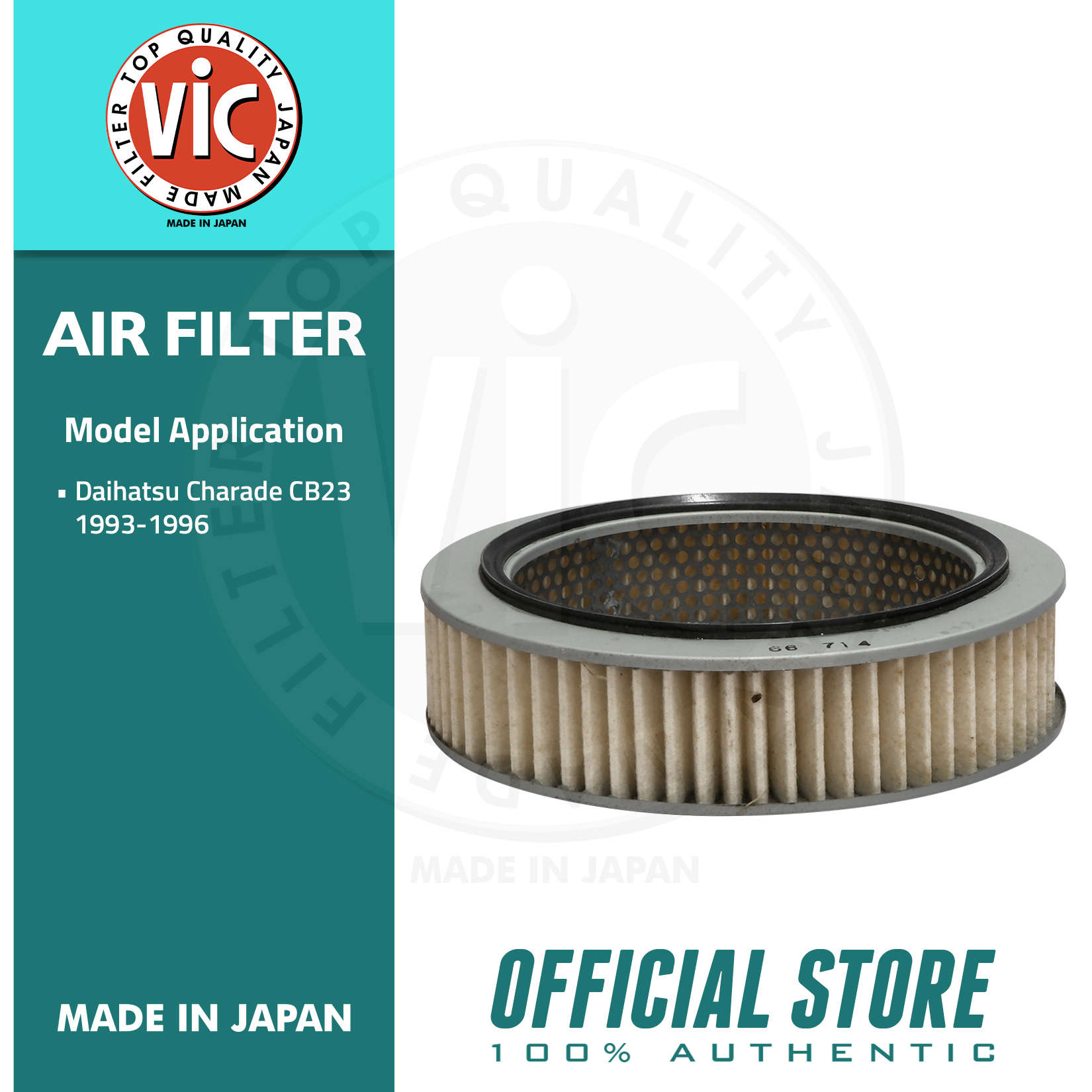 VIC Air Filter A-714 for Daihatsu Charade CB23 93-96 (A714J) | Lazada PH