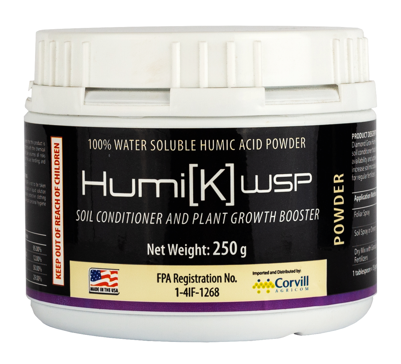 HUMIK Powder 250 g WSP Humic Acid Soil conditioner, plant growth ...