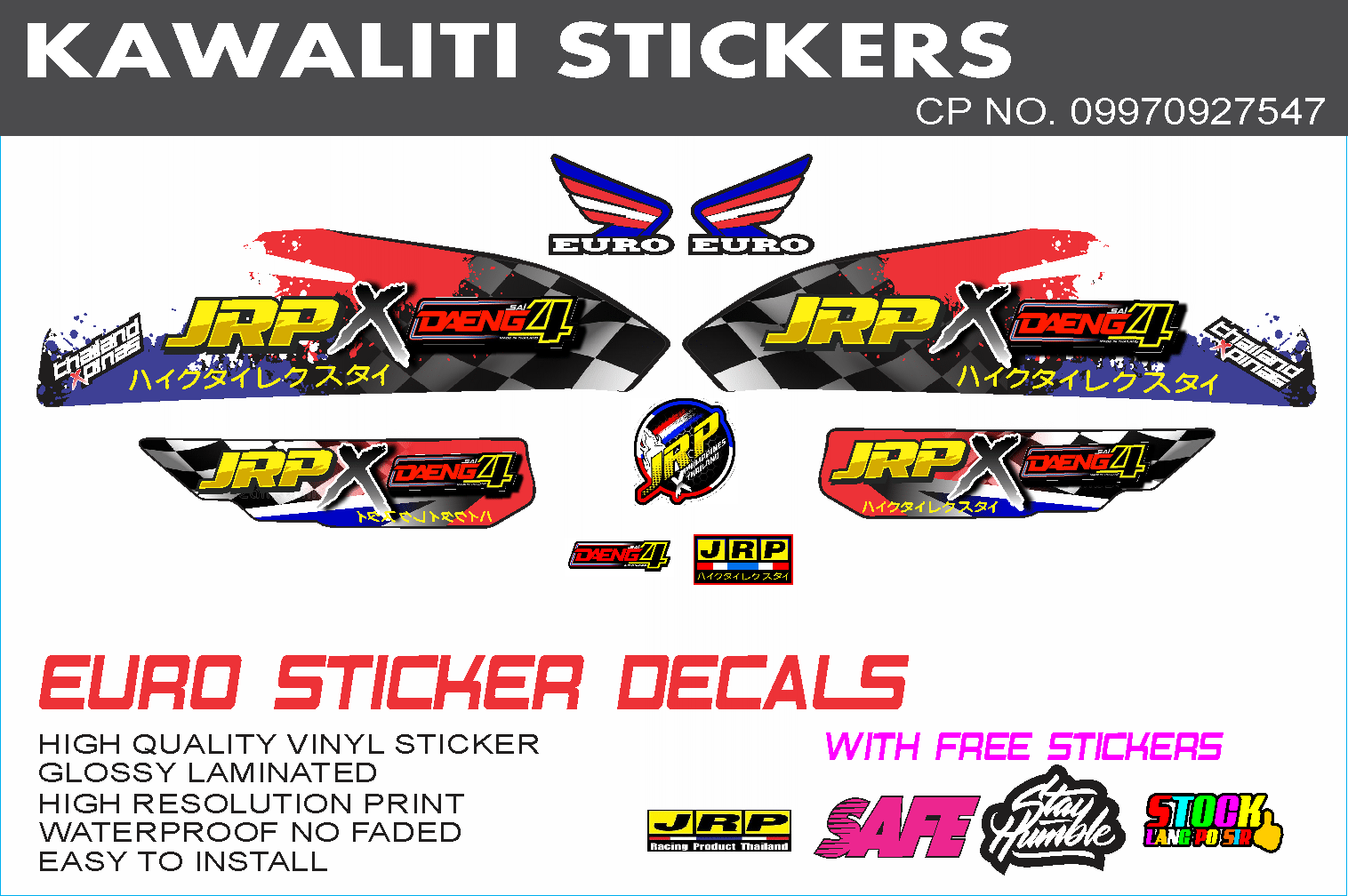 MOTOPOSH RUSI EURO SKYGO HONDA TMX STICKER DECALS | Lazada PH