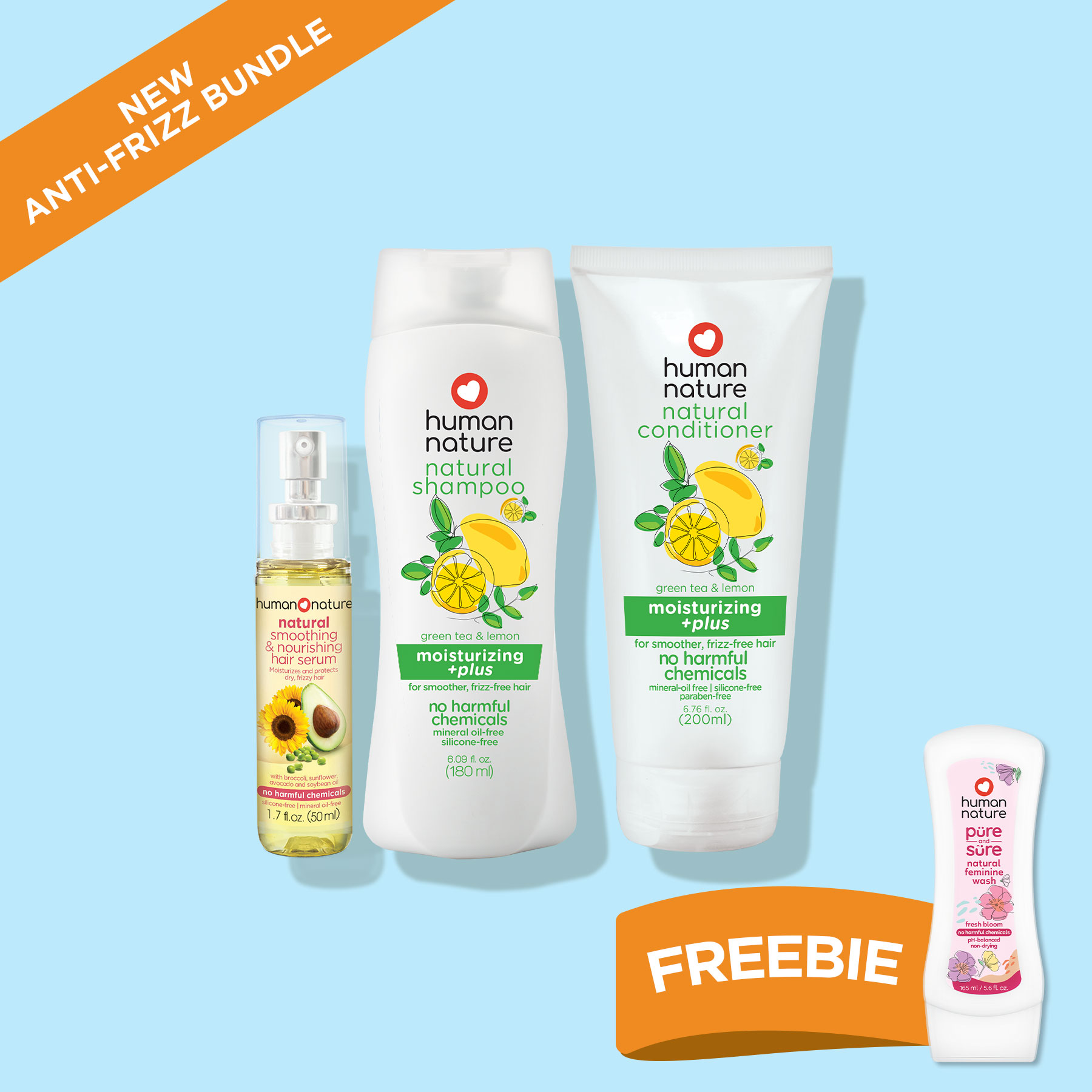 Human Nature 100% Natural Smoothing & Nourishing Hair Serum to ...