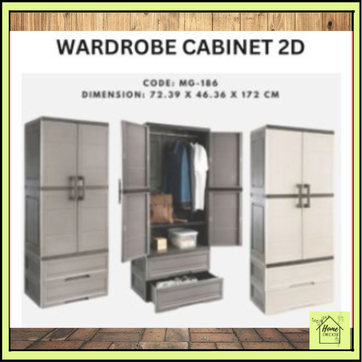 [PREORDER] Megabox Wardrobe Cabinet 2D/ Megabox Cabinet with 2 Drawer/ MG-186/ Wardrobe ...