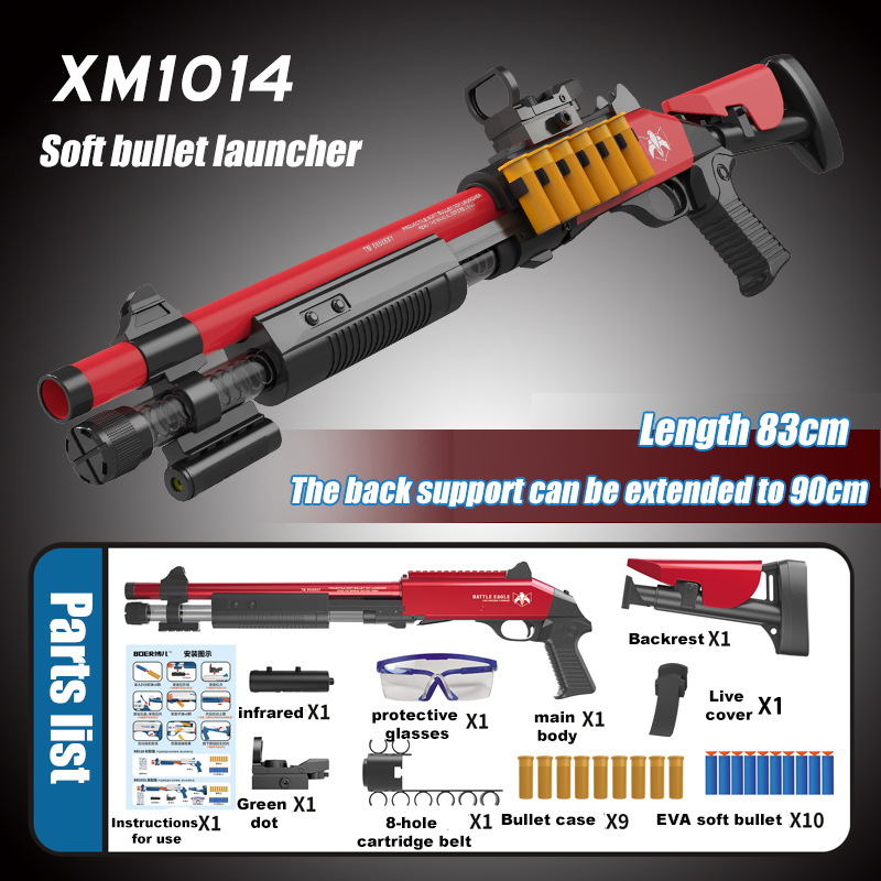 New arrival soft bullet gun XM1014 Shot gun Set with Foam Darts and Shell Ejection toy gun nerf ...