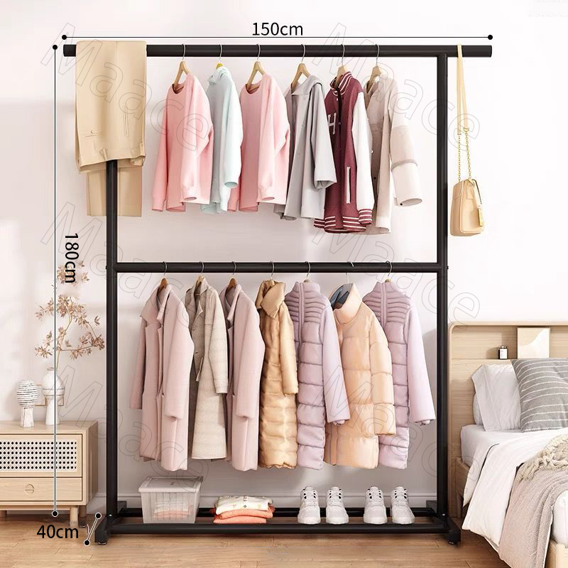 Double layer clothes drying rack Stainless Clothes Rack Windproof ...