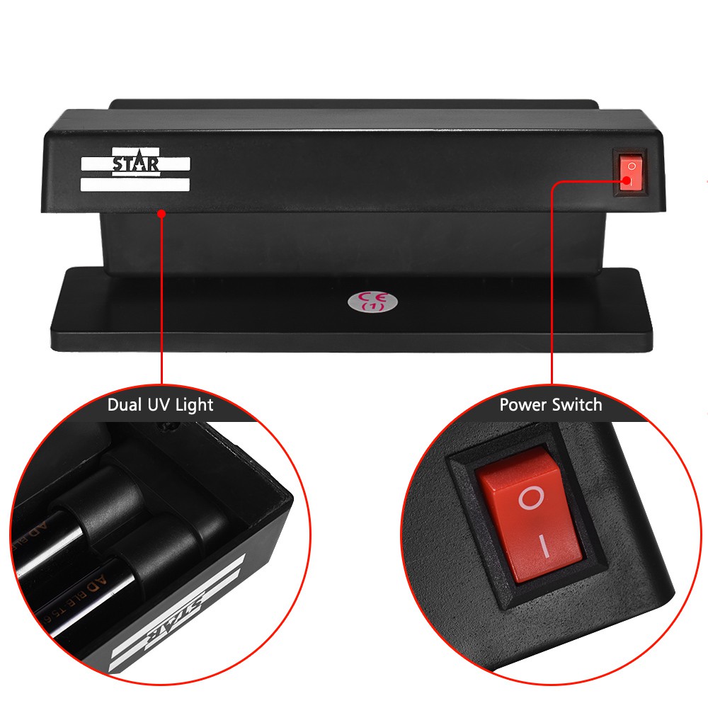 UV Light Money Detector | Counterfeit Detector with ON/OFF Switch ...