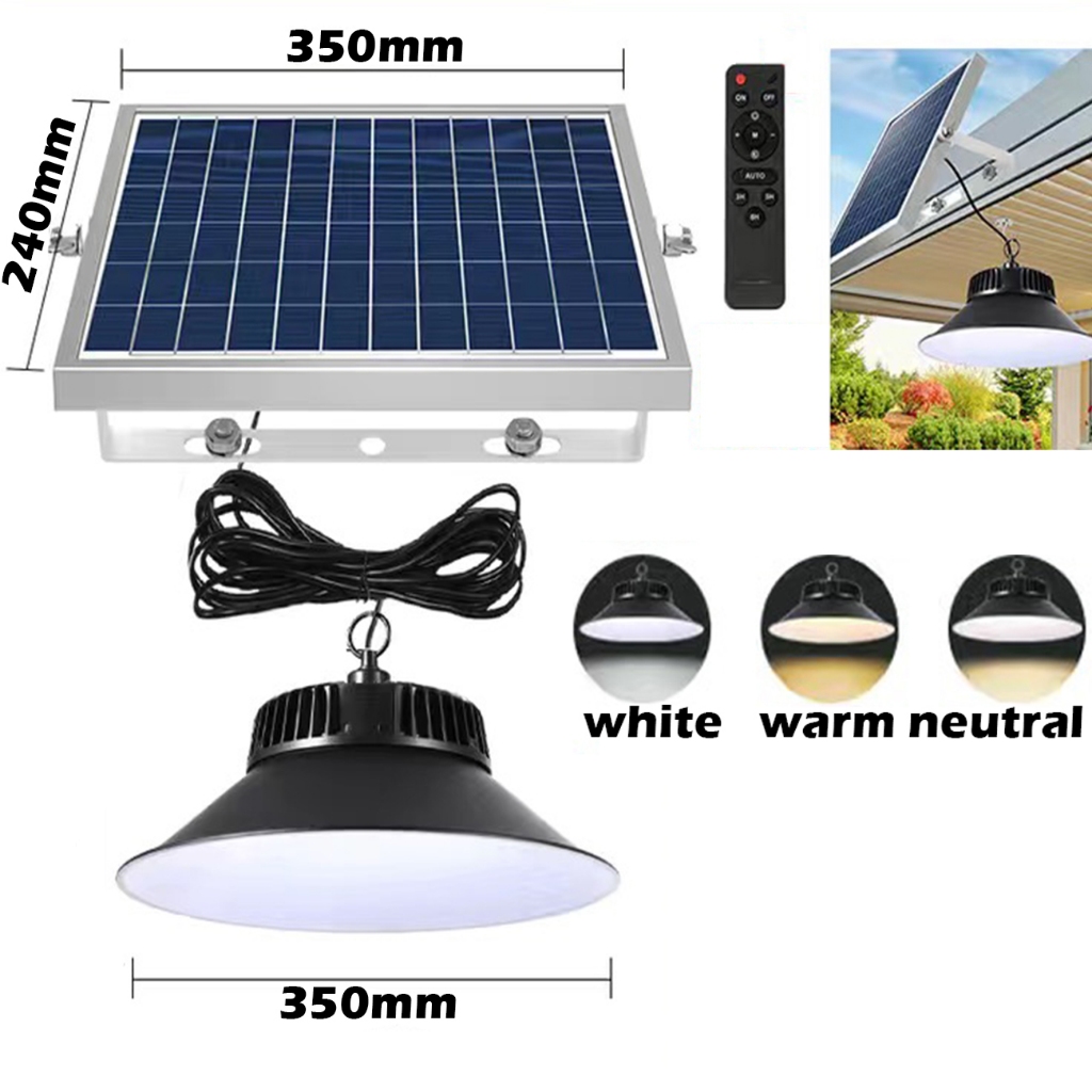 Solar High Bay Lights Outdoor Indoor Sun Power Pendant Lamp Remote ...