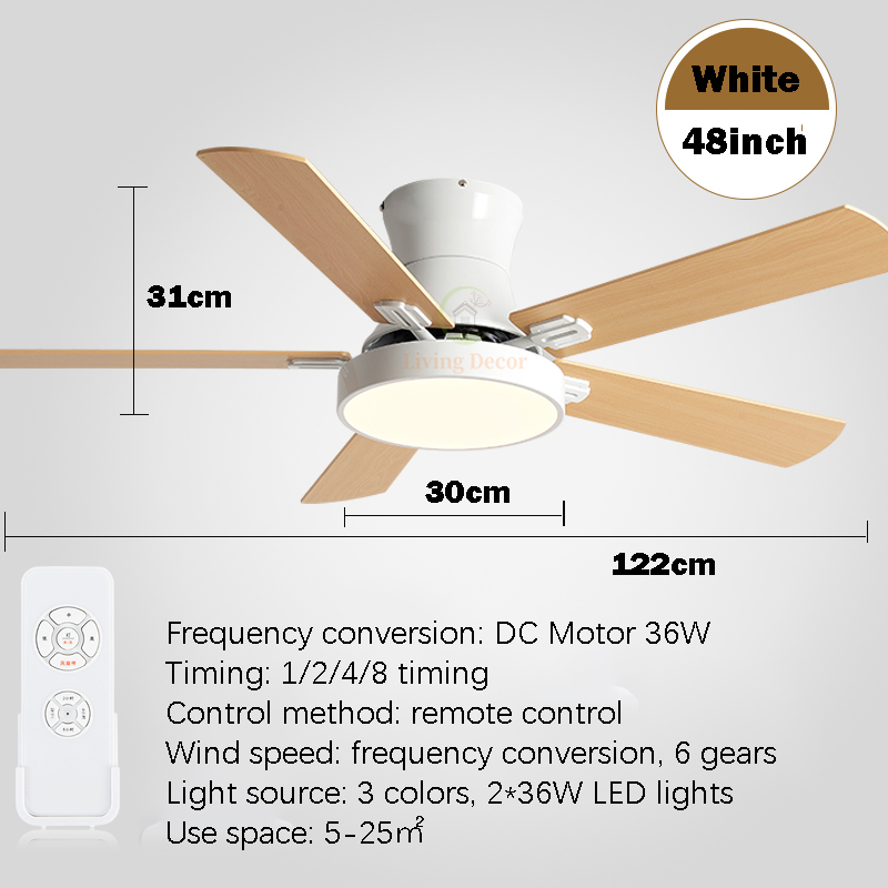 【Manila stock, COD】42/48/52 Inch Ceiling Fan With Light Remote Control ...