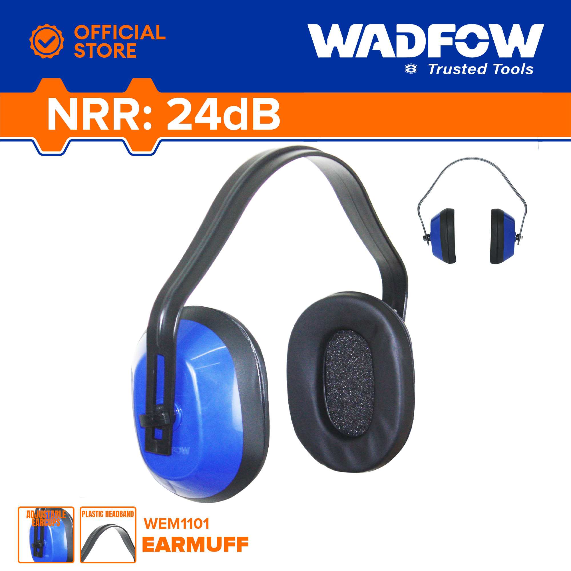 WADFOW Earmuff 24dB Ear Muff Protector Hearing Protection Noise ...