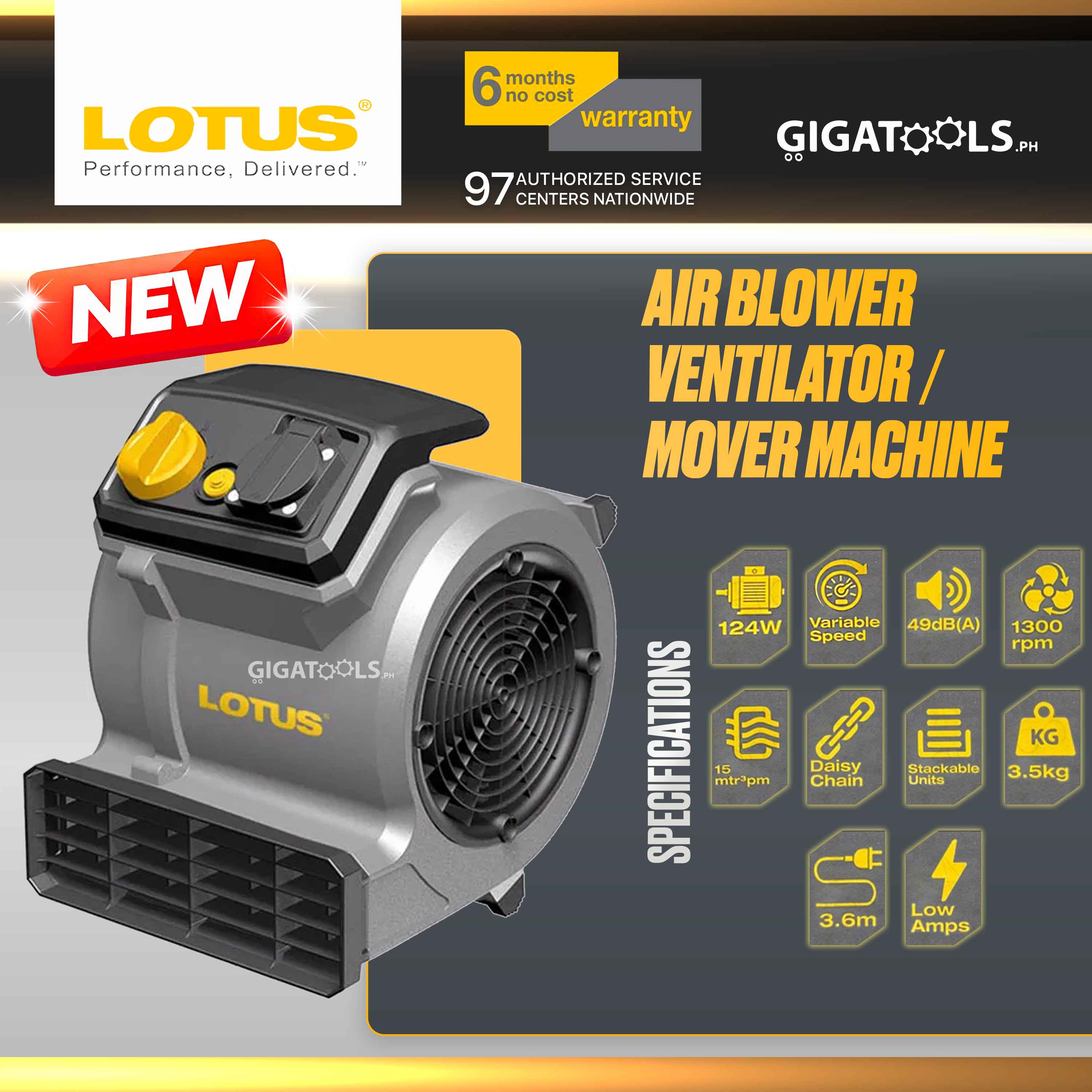 *NEW* Lotus LT125ACX Air Mover / Ventilator Blower Machine (124W ...
